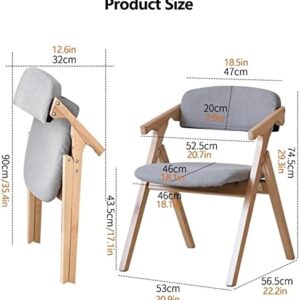 TIST Solid Wood Dining Chair Household Foldable Chair Foldable Portable Backrest Office Chair Stool Dining Chair (Color : B, Size : 29.3)