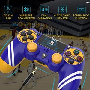 Akvwj P4 Controller Wireless Remote Compatible with Playstation 4/Slim/Pro with Dual Vibration/6-Axis Motion Sensor/Audio Collector's Basketball Elements