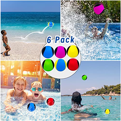 Tcvents Water Skipping Ball Pool Toys, Summer Water Ball 6 Pack Water Bouncing Balls| Floating Beach Ball for Swimming Pool, River, Lake- Stress Relief Balls for Kids & Adults Beach Party Decoration