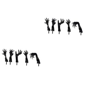 bestoyard 10 pcs halloween plug metal trim outdoor stakes metal screen creepy hand silhouette halloween decorations halloween black hands signs halloween inserted adorns yard ghost decors