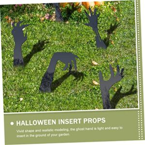 BESTOYARD 10 Pcs Halloween Plug Metal Trim Outdoor Stakes Metal Screen Creepy Hand Silhouette Halloween Decorations Halloween Black Hands Signs Halloween Inserted Adorns Yard Ghost Decors