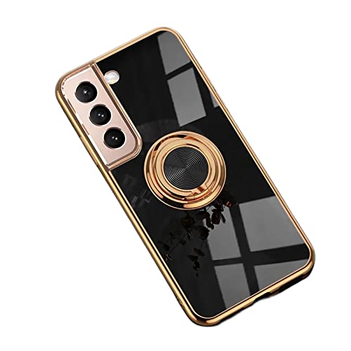 Deluxe Lightweight Back Ring Solid Color Phone Case Car Magnetic Stand Function for Samsung Galaxy A22 A32 A72 A82 A24 A34 A33 A52 A14 A54 A53 A13 5G 4G Soft Back Cover(Black,Samsung A24 5G/4G)