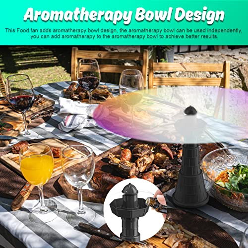 Food Fans for Tables, Portable Food Fan with Aroma Diffuser Function, Holographic Blade & 3 Heights Adjustable,Table Food Fan Food Fan for Outdoor Indoor,Picnic and Restaurant, 4pack