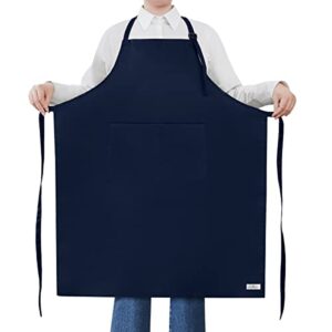 rotanet extra large apron for men adjustable bib apron with 2 pockets cooking apron for women chef water & oil resistant navy blue