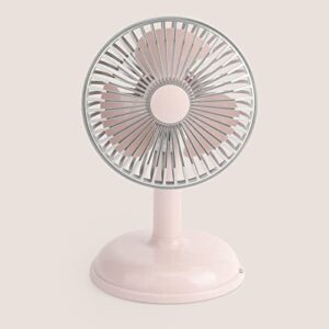 CHICIRIS Vintage Desk Fan, Detachable Retro Vintage Electric Fan USB Charging Metal for Students for Classroom (Light Pink)