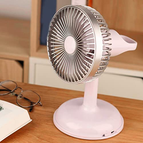 CHICIRIS Vintage Desk Fan, Detachable Retro Vintage Electric Fan USB Charging Metal for Students for Classroom (Light Pink)