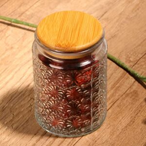 LINXIU Airtight Glass Food Jars with Bamboo Lid Canister Airtight Storage Jar Container Decorative Jars for Pantry Storage and Kitchen Organization 1 Pack