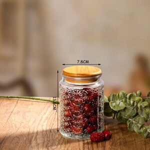 LINXIU Airtight Glass Food Jars with Bamboo Lid Canister Airtight Storage Jar Container Decorative Jars for Pantry Storage and Kitchen Organization 1 Pack