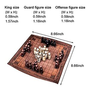 Viking Chess Board Game Tridimensional Chess Set Travel Games Intelligence Tabletop Game (Wooden Box)