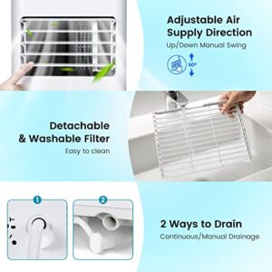 PETSITE 10000 BTU Portable Air Conditioner, 3 in 1 AC Cooling Unit with Remote Control, Dehumidifier, Sleep Mode, Window Kit, Stand up AC Unit for Bedroom Cools up to 350 Sq.Ft