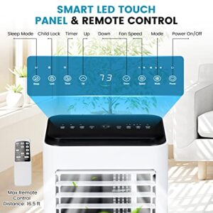 PETSITE 10000 BTU Portable Air Conditioner, 3 in 1 AC Cooling Unit with Remote Control, Dehumidifier, Sleep Mode, Window Kit, Stand up AC Unit for Bedroom Cools up to 350 Sq.Ft