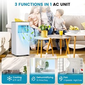 PETSITE 10000 BTU Portable Air Conditioner, 3 in 1 AC Cooling Unit with Remote Control, Dehumidifier, Sleep Mode, Window Kit, Stand up AC Unit for Bedroom Cools up to 350 Sq.Ft