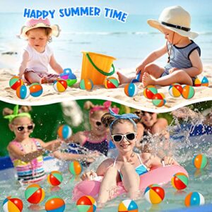 CLESDF Mini Beach Stress Balls for Kids, 36Pcs Rainbow Relief Stress Foam Balls, Swimming Pool Game Toy Sports Balls for Hawaiian Beach Birthday Party Favor Supplies…