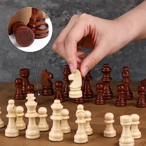 Magnetic Chess Sets - Chess & Checkers Board Game, suwam Portable Travel 12" Leather Chess Board Games, Beginner Large Chess Set for Kids and Adults