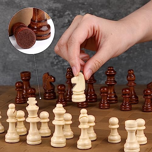 Magnetic Chess Sets - Chess & Checkers Board Game, suwam Portable Travel 12" Leather Chess Board Games, Beginner Large Chess Set for Kids and Adults