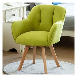 wigselbl desk chair modern velvet armchair 360° rotation office chair medium back upholstered swivel accent chair with wood legs vanity chair for living room bedroom study (color : green)