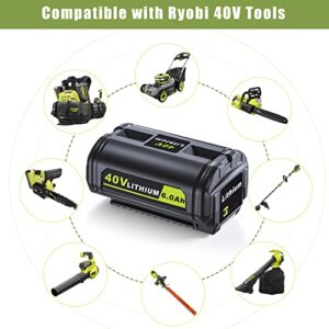 Simple Plus+ Replace for Ryobi 40V 6.0Ah Battery OP4060 OP4040, Compatible with Ryobi 40V Collection Cordless Tools Replace for OP4040 OP4026 OP4030 OP4050 OP4060A, Fit for All Ryobi 40V HP Series