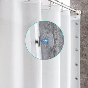 Frosted Shower Curtain Liner 76 Inches Long with 6 Side Magnets Closure & 3 Large Heavy Bottom Magnets, PEVA Opaque Lightweight Long Shower Curtain Liner 76 inch Length, No Smells (72" W x 76" L)