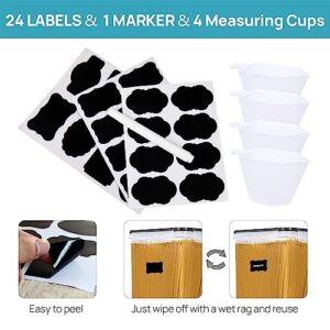 Vtopmart 10 PCS Flour and Sugar Storage Container, Large Airtight Food Storage Containers with Lids for Kitchen, Pantry Organization and Storage, BPA Free, Black