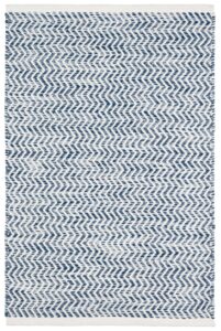 dash and albert coastal blue handwoven indoor/outdoor rug, 8 x 10 feet, blue/ivory geometric pattern