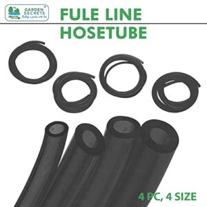 GARDEN SECRETS (4 sizes) Fuel Line Fuel Hose Replacement Fuel Tube for Lawn Mower String Trimmer Chiansaw Blower Generator Power Tools with Small Engine