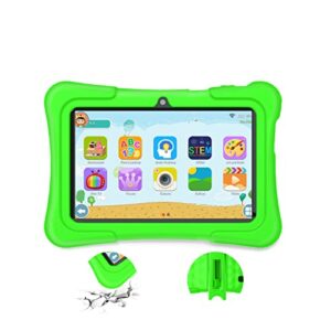 Kids Tablets, 7 inch Tablet for Kids, 32GB ROM, IPS HD Display, Android 11 Quad Core Processor, iWawa Pre Installed with Kid-Proof Case, Bluetooth, Dual Camera (Green)