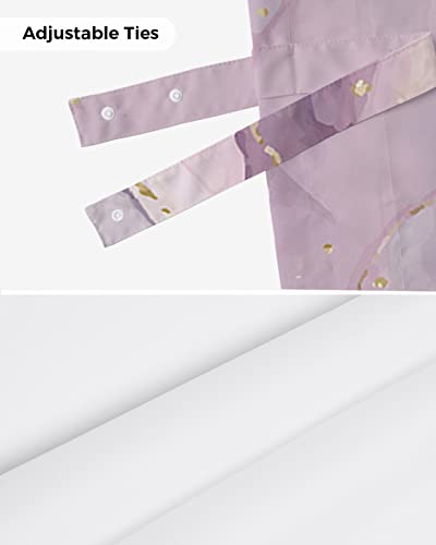 Tie Up Valance for Kitchen Windows, Abstract Marble Agate Texture Tie-up Curtain Shade Valances 42"x12" Rod Pocket Short Curtains Window Treatment for Living Room Pastel Theme Pink Purple White Gold