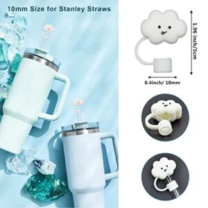 Aurdeayi Straw Cover Compatible with Stanley 30&40 Oz Tumbler,4Pcs Large Cloud Straw Covers Cap for Stanley Cup Accessories,Food-Grade Silicone Protector Topper for 10mm Straws (4Pc cloud straw cover)