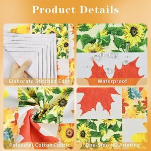 FRAMICS Fall Placemats Set of 6, Thanksgiving Fall Maple Leaves Placemats, Autumn Sunflower Pumpkin Table Mats, Washable Heat Resistant Kitchen Placemats for Holiday Party Family Dinner Table Decor