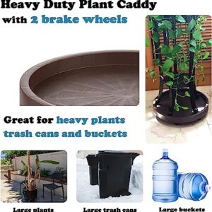 5 Pack Plant Caddy with Wheels Rolling Plant Stand with Wheels 10 Inch Plant Dolly Heavy Duty Large Potted Plant Mover with Casters for Indoor and Outdoor, Brown