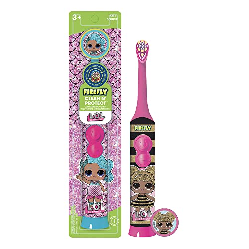 FIREFLY Clean N' Protect, L.O.L. Surprise! Toothbrush with hygienic Character Cover, Soft Bristles, Anti-Slip Grip Handle, Battery Included, Ages 3+, 1 Count