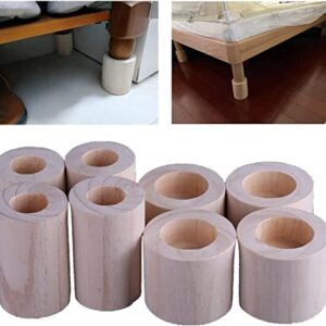 Set of 4 Bed Risers Furniture Risers, Furniture Height Raisers Lifting Height 15cm, Heavy Duty Furniture Wooden Lifts, for Tables Chairs Sofas Cabinets Bed(Size:Inner Diameter 3.2cm)