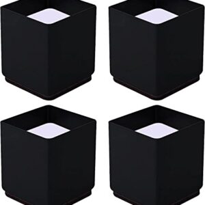 LIRRAS Set of 4 Carbon Steel Furniture Riser, Self Adhesive Mute Pad Sofa Legs, Non Slip Heavy Duty Bed Riser, Adds 5cm Height to Table Cabinet Desk Supports 20,000 lbs (3.7x5 cm/1.5x2 in,Black)