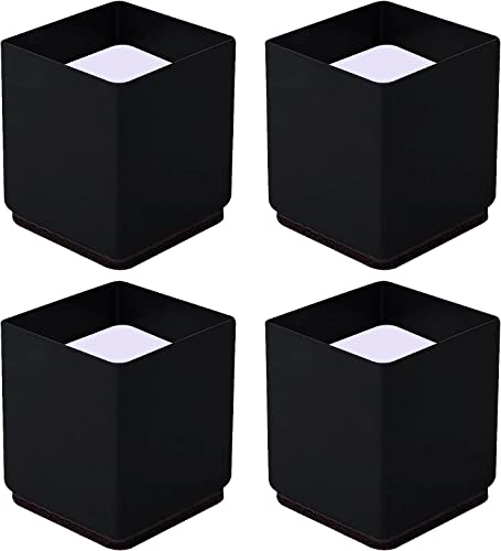 LIRRAS Set of 4 Carbon Steel Furniture Riser, Self Adhesive Mute Pad Sofa Legs, Non Slip Heavy Duty Bed Riser, Adds 5cm Height to Table Cabinet Desk Supports 20,000 lbs (3.7x5 cm/1.5x2 in,Black)