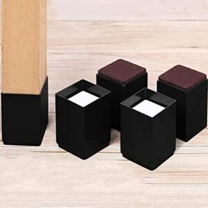 LIRRAS Set of 4 Carbon Steel Furniture Riser, Self Adhesive Mute Pad Sofa Legs, Non Slip Heavy Duty Bed Riser, Adds 5cm Height to Table Cabinet Desk Supports 20,000 lbs (3.7x5 cm/1.5x2 in,Black)