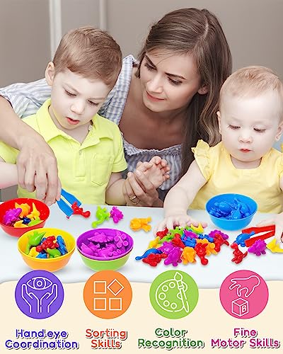 Yetonamr Counting Dinosaurs Montessori Toys for 3 4 5 Years Old Boys Girls, Toddler Preschool Learning Activities Toys for Kids Ages 2-4, 3-5, 4-8, Birthday Gifts Sensory Educational Toys