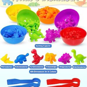 Yetonamr Counting Dinosaurs Montessori Toys for 3 4 5 Years Old Boys Girls, Toddler Preschool Learning Activities Toys for Kids Ages 2-4, 3-5, 4-8, Birthday Gifts Sensory Educational Toys