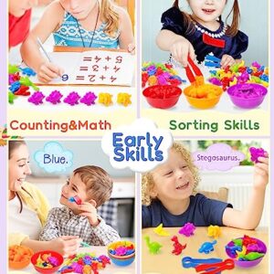 Yetonamr Counting Dinosaurs Montessori Toys for 3 4 5 Years Old Boys Girls, Toddler Preschool Learning Activities Toys for Kids Ages 2-4, 3-5, 4-8, Birthday Gifts Sensory Educational Toys