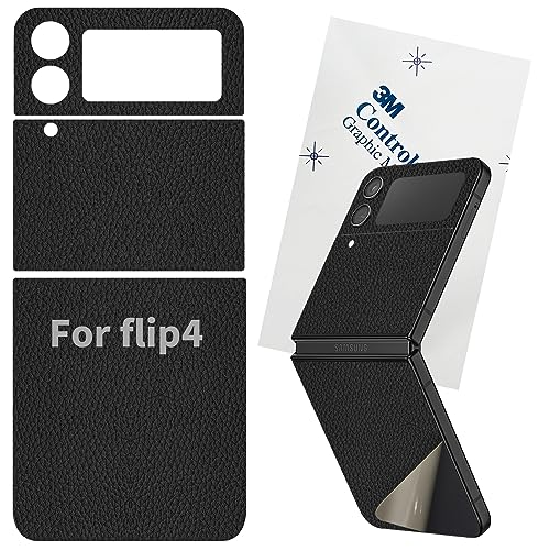 for Samsung Galaxy Z Flip 4 Phone Sticker Skin Wrap Leather Strip Ultra Thin Slim Ultralight Decal Glass Protector Film Protective for Back Camera