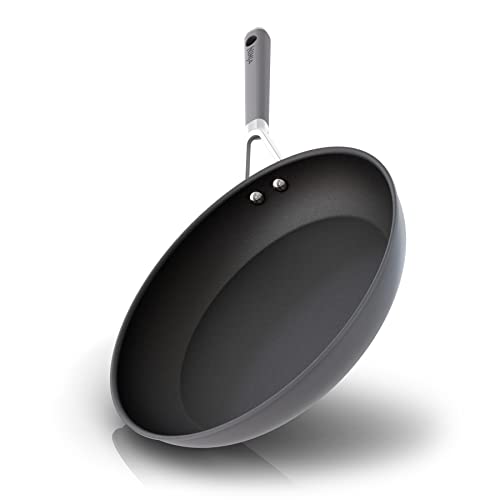 Ninja CW60030 NeverStick Comfort Grip 12" Fry Pan, Nonstick, Durable, Scratch Resistant, Dishwasher Safe, Oven Safe to 400°F, Silicone Handles, Grey