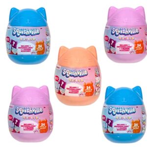 Squishmallows Squishville, Series 7-5 Pack - Official Kellytoy - Collectible Mini Stuffed Animal Toy Plush & Accessories, Styles May Vary - Add to Your Squad - Gift for Kids, Girls & Boys - Set of 5