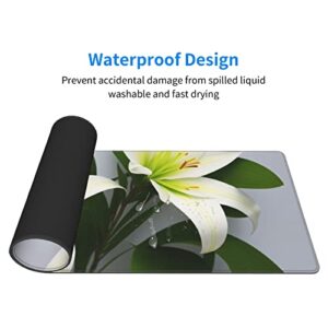 Lily Flowers Mouse Pads for Laptop and PC, 11.8"x31.5" Mouse Pad for Office and Cute Gaming Pads.