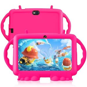 relndoo kids tablet, 7 inch android 11 tablet for kids, 3gb ram 32gb rom, toddler tablet with bluetooth, wifi, parental control, dual camera, gms, shockproof case, kids app pre-installed