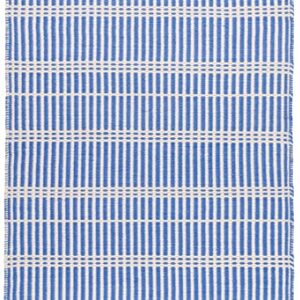 Dash and Albert Marlo French Blue Handwoven Indoor/Outdoor Rug, 8 X 10 Feet, Blue Stripe Pattern