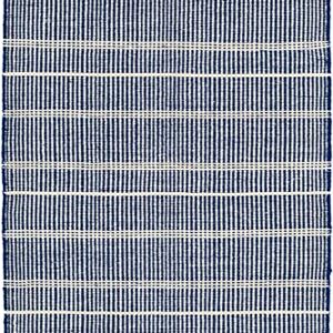 Dash & Albert Samson Navy Handwoven Indoor/Outdoor Rug, 8 X 10 Feet, Blue/Ivory Stripe Pattern