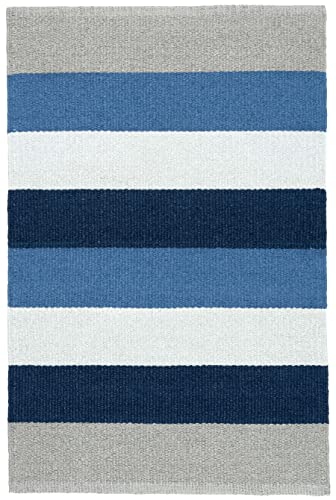 Dash and Albert Ocean Stripe Handwoven Indoor/Outdoor Rug, 8 X 10 Feet, Blue/White Stripe Pattern