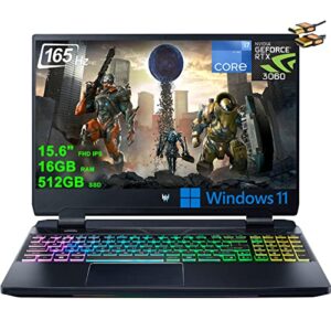 acer predator helios 300 15 gaming laptop 15.6" fhd ips 165hz display 12th gen intel 14-core i7-12700h 16gb ram 512gb ssd geforce rtx 3060 6gb rgb backlit usb-c thunderbolt minidp win11 + hdmi cable