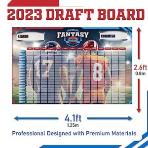 Fantasy Football Draft Board 2023-2024 Kit - Large Set with 576 Player Labels - Premium Color Edition[14 Teams 20 Rounds]