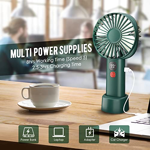 Flora Element Small Air Conditioner, Portable Cooling Fan, 5 Speeds Small Desk Fan, Screen Display Air Conditioner Fan-2