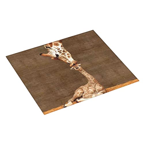 giraffe Printed Drying Mat For Kitchen Ultra Absorbent Microfiber Dishes Drainer Mats Non-Slip Silicone Quick Dry Pad - 18 X 16inch